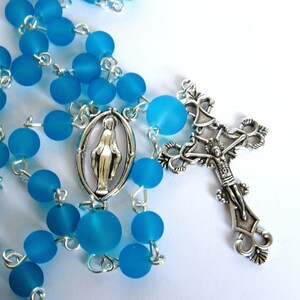 Blue Catholic Rosary, Sky Blue Rosary Necklace, Prayer Beads, 339 - Etsy