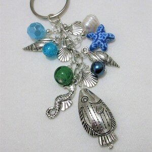 Ocean Keychain, Marine Life Charms, Purse Dangle, 4 Key Chain, 9-26 - Etsy