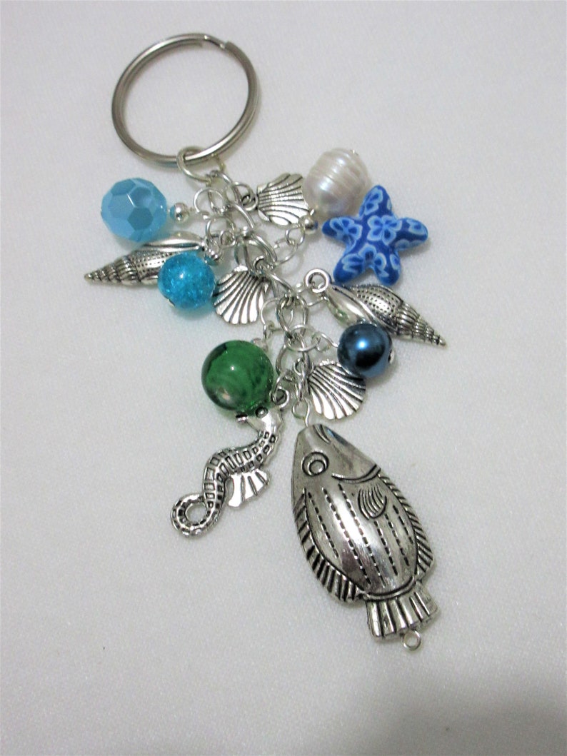 Ocean Keychain Marine Life Charms Purse Dangle 4 Key - Etsy