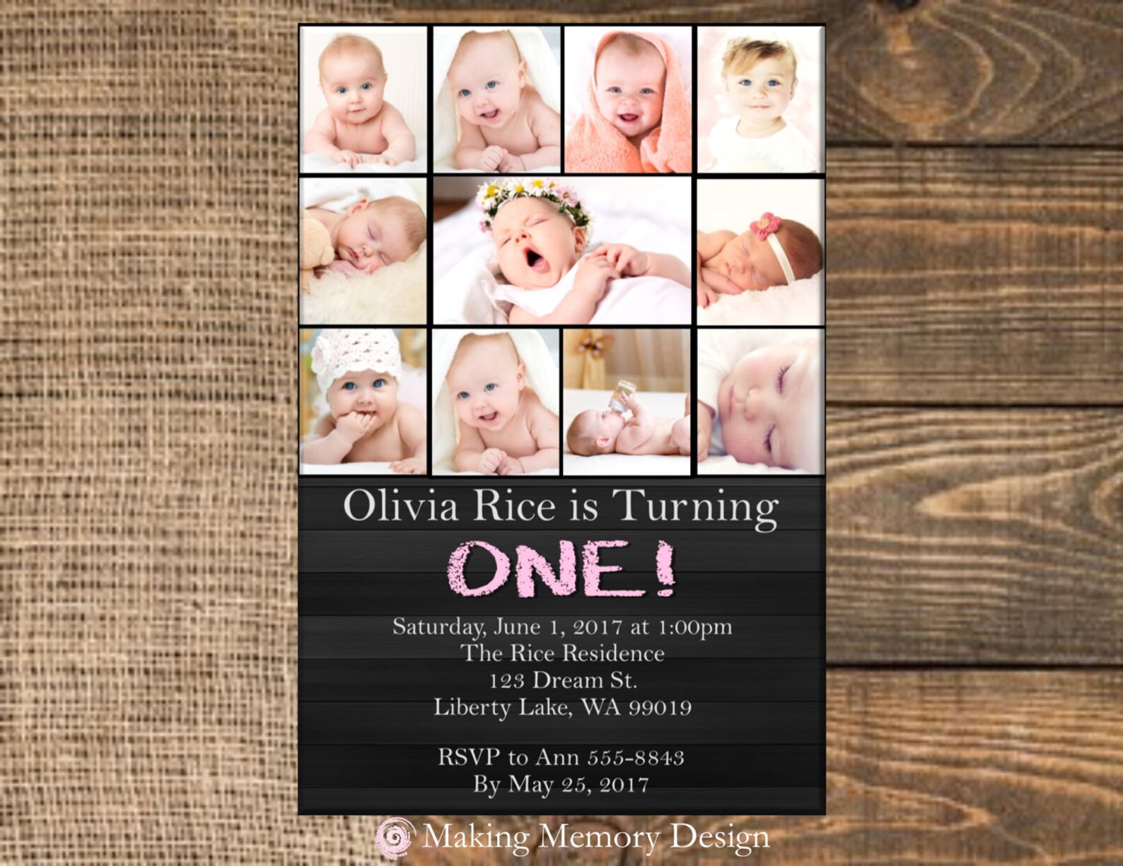 Birthday Photo Collage Invitation - Etsy