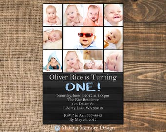 Photo Collage Birthday Invitation | Etsy