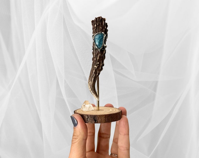 Mini Display Urn | Naturally Shed Deer Antler | One of A Kind Cremation Urn | Unique Crystal ...