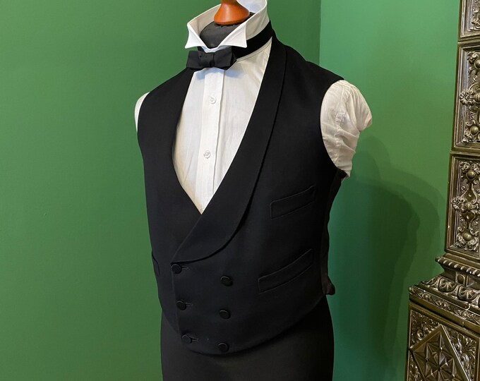 Victorian Edwardian Double Breasted Waistcoat Vest 1900s