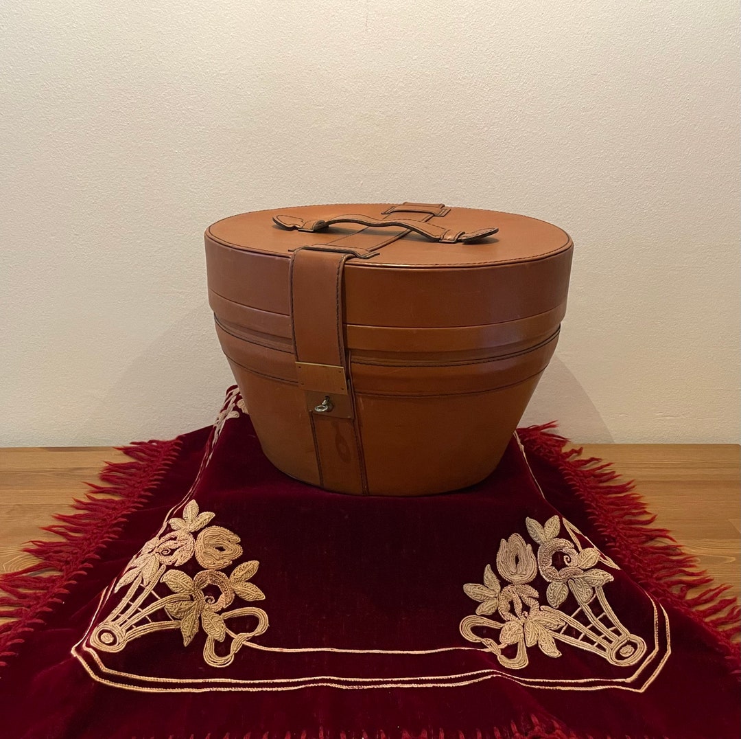 Victorian / Edwardian - Leather Top Hat / Hat Case / Box - Like New ...