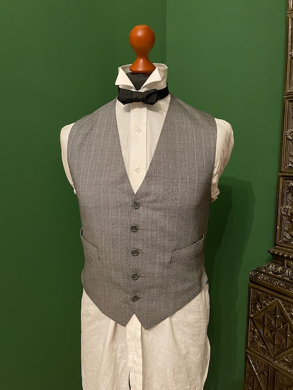 Victorian / Edwardian - Gray Waistcoat / Vest - 1920s… - Gem