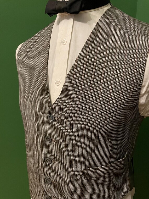 Victorian / Edwardian - Gray Waistcoat / Vest - 1920s… - Gem