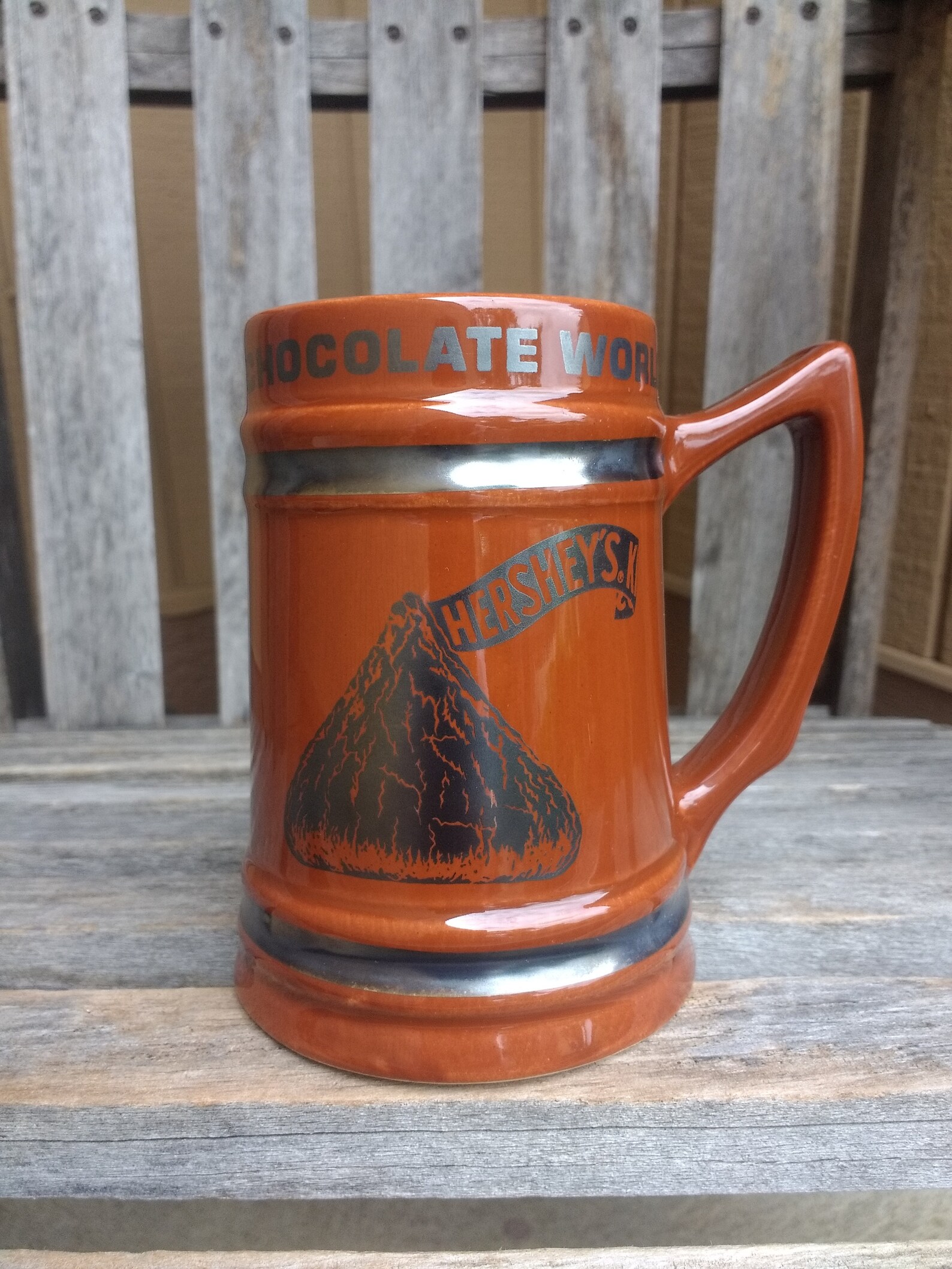 Vintage Hershey's Chocolate World Stein Brown Hershey's Kiss Mug With ...