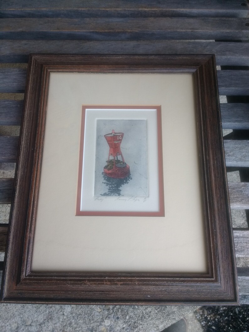 Vintage Danny Phifer Nautical Art Print Titled "buoy" Artist Signed ...