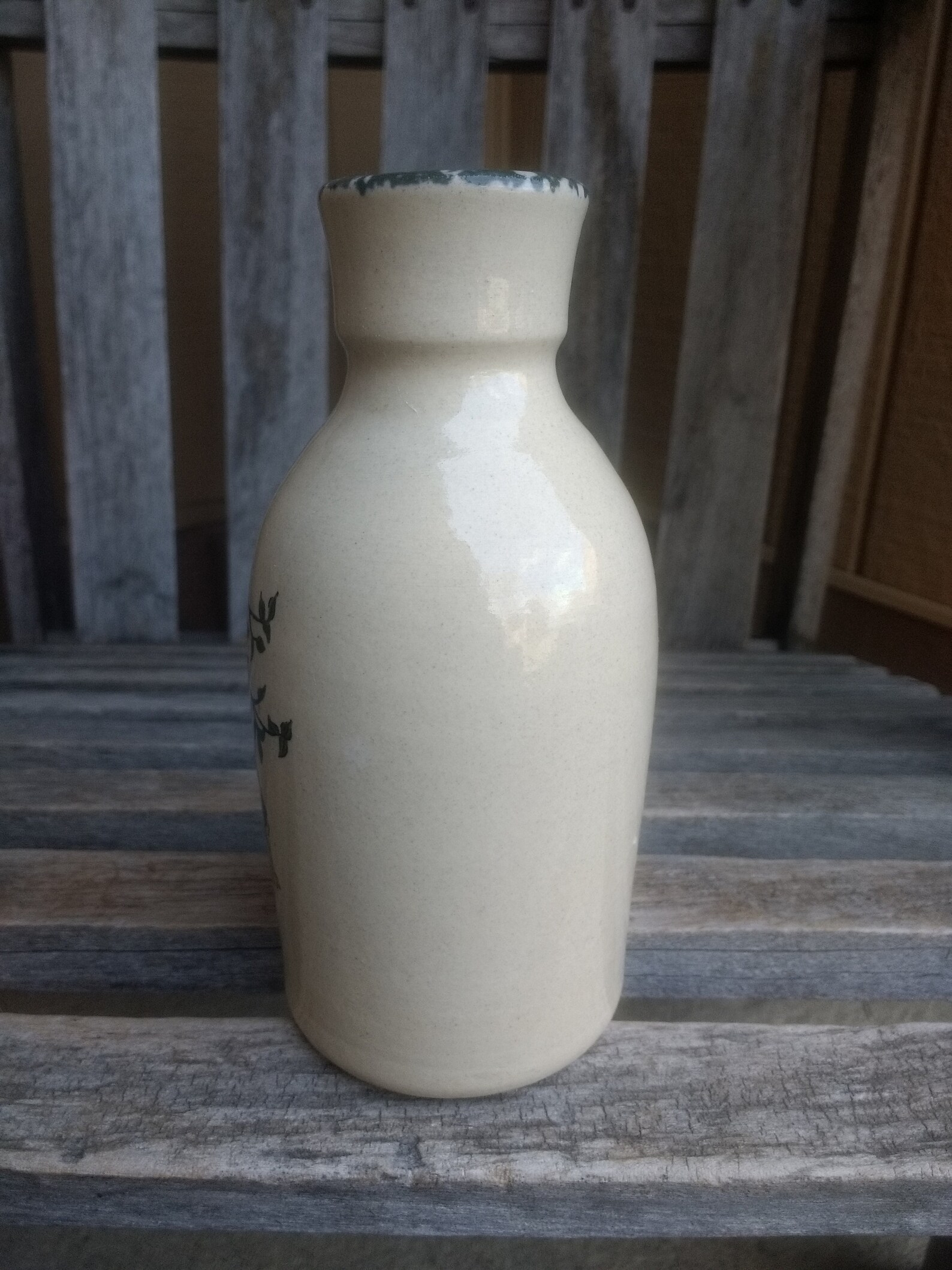 Vintage Casey Pottery Vase Beige With Bird and Birdhouse Home | Etsy