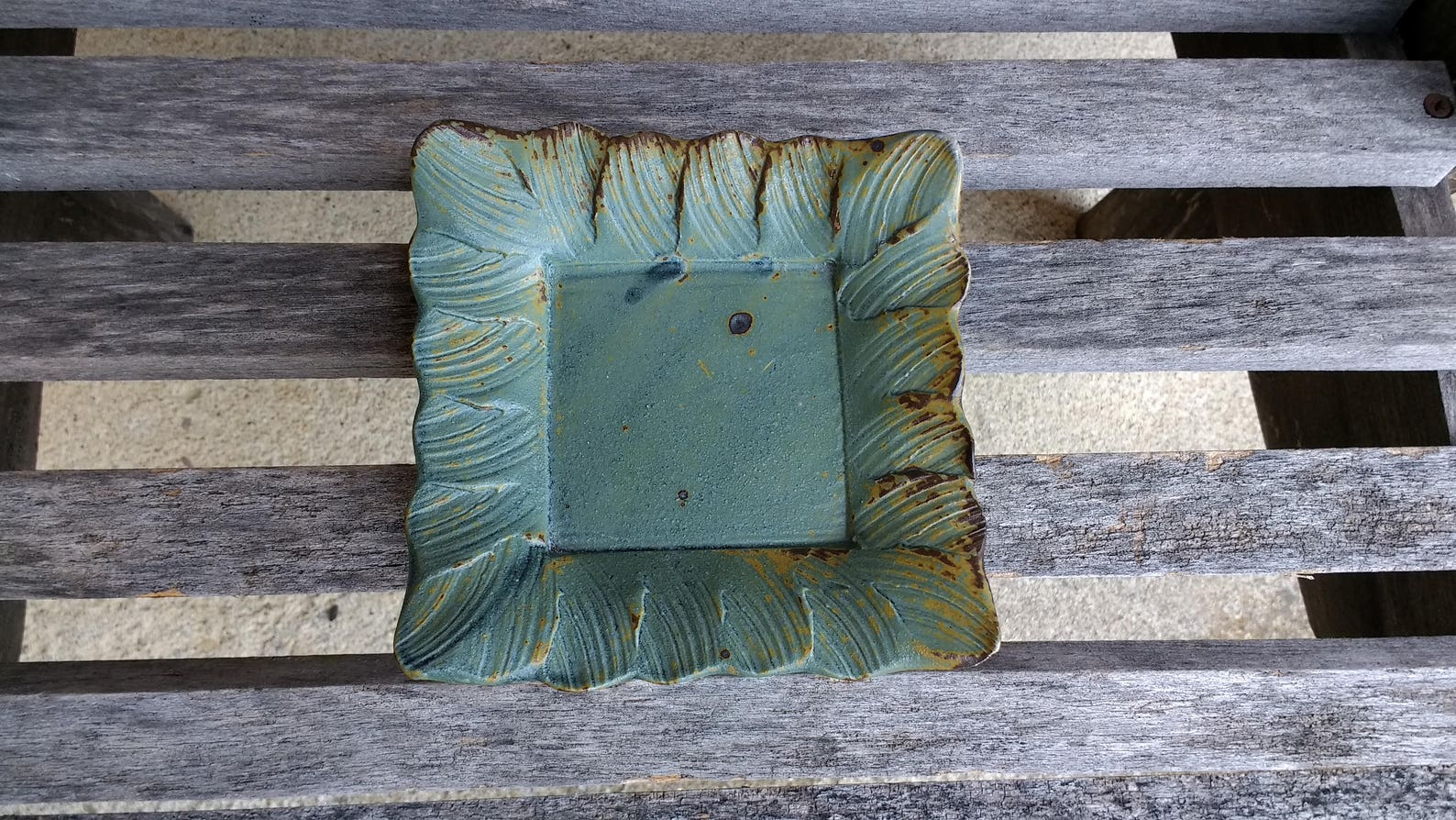 Vintage Buck Pottery Display Dish Turquoise Fine Pottery Dish Made in ...