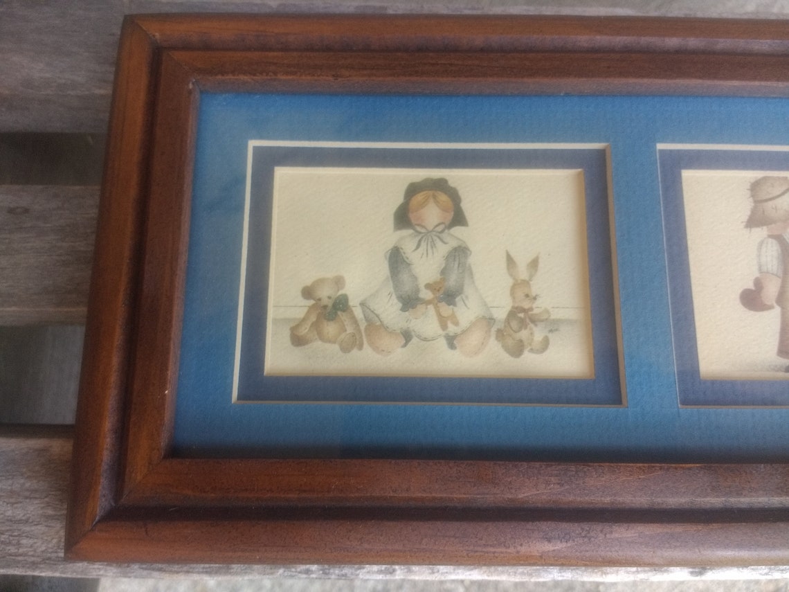 Vintage Amish Folk Art Print Retro Country Decor Artist Mimi | Etsy