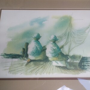Vintage Robert Fabe Original Art Medium Watercolor Artist Signed Framed ...