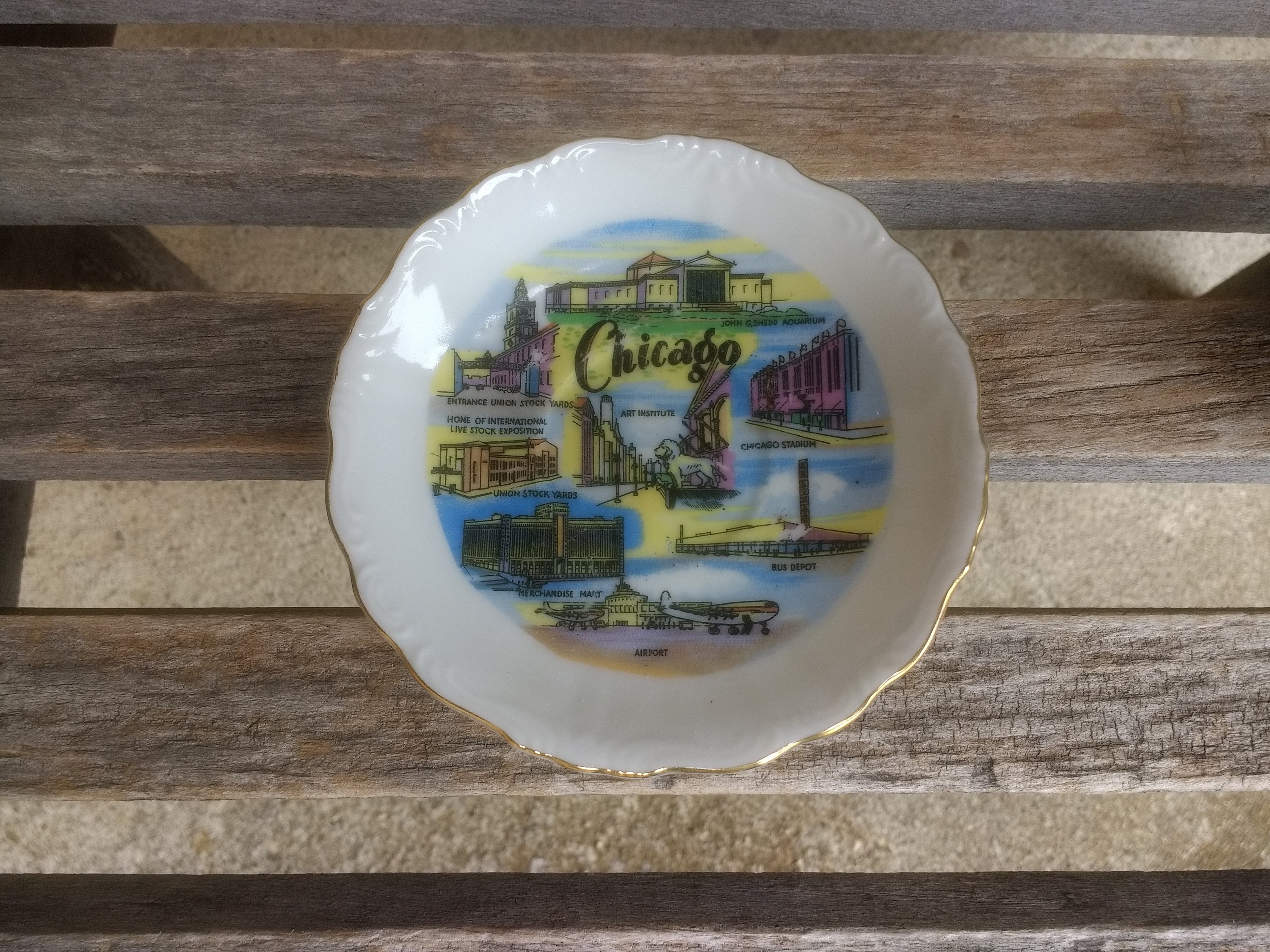 Vintage Chicago Souvenir Teacup and Saucer Famous Old | Etsy