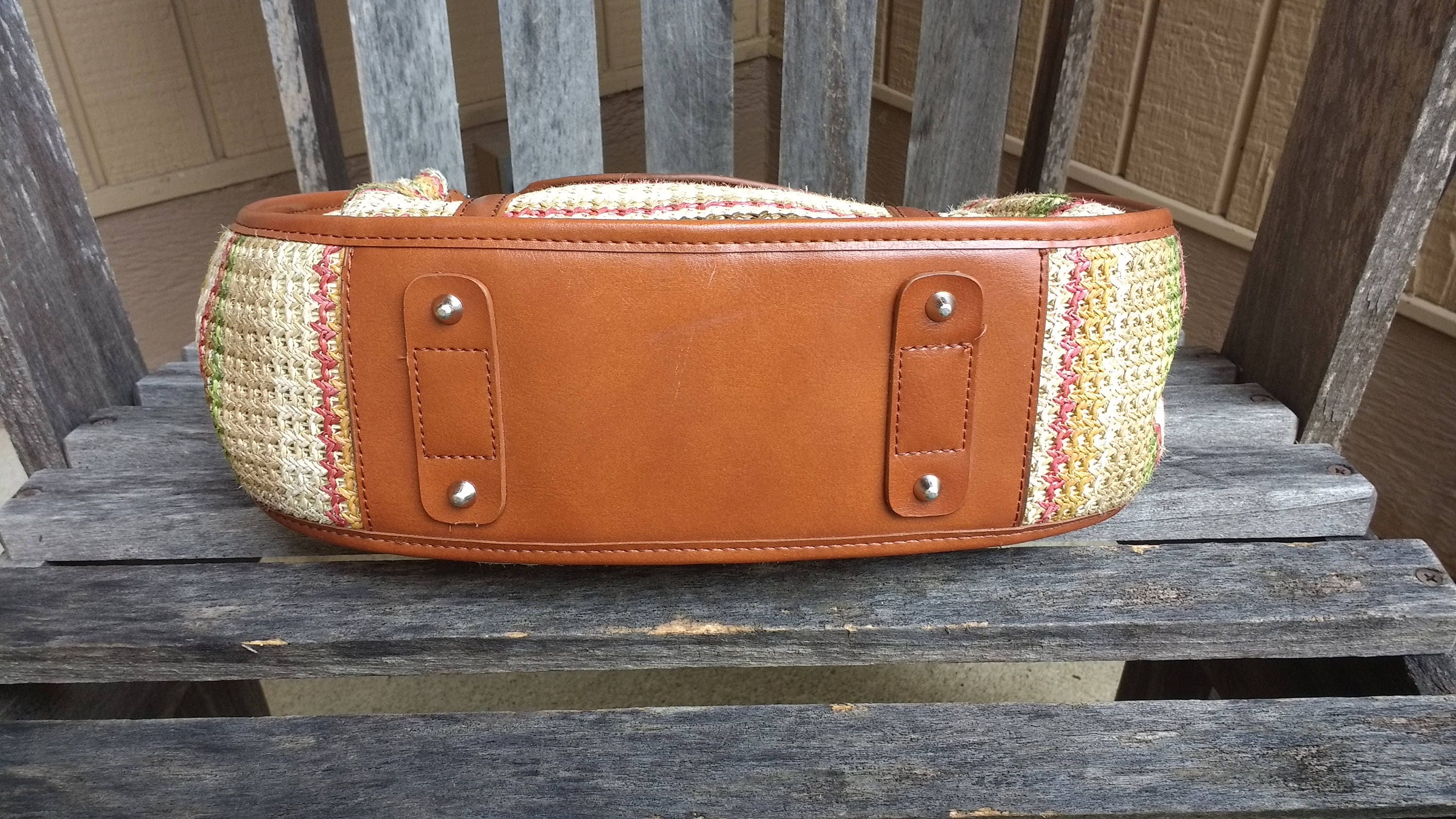 Vintage MC Marc Chantal Woven Handbag Brown Faux Leather | Etsy