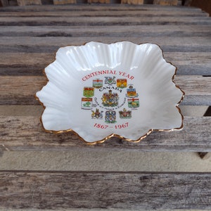 Canada Centennial Year Porcelain Dish With Coat of Arms and Emblems ...