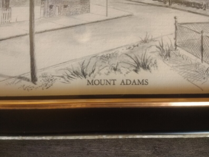 Vintage Mount Adams Art Print Black and White Cincinnati Ohio | Etsy