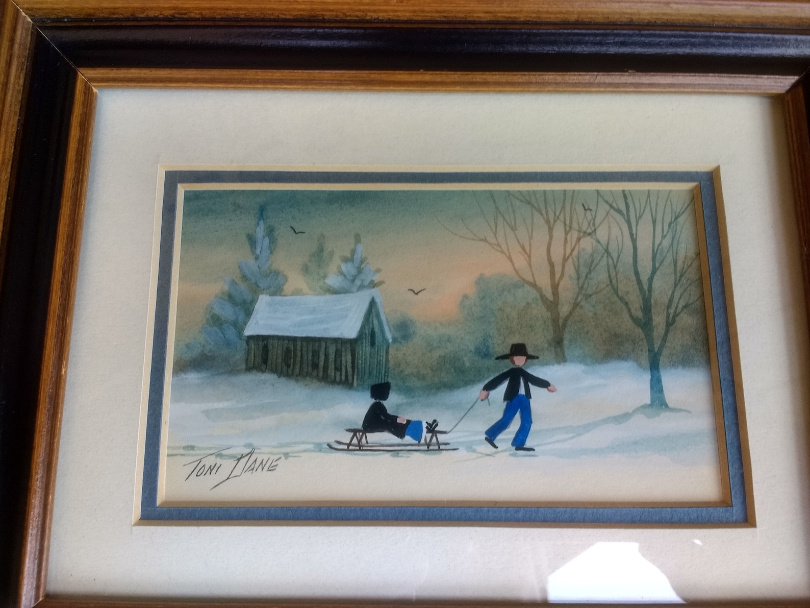 Vintage Toni Dane Watercolor Original Art Amish Winter - Etsy