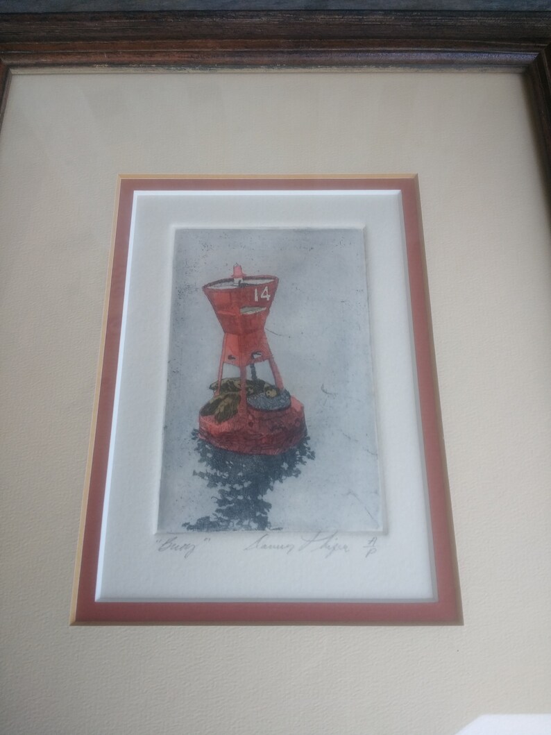 Vintage Danny Phifer Nautical Art Print Titled "buoy" Artist Signed ...
