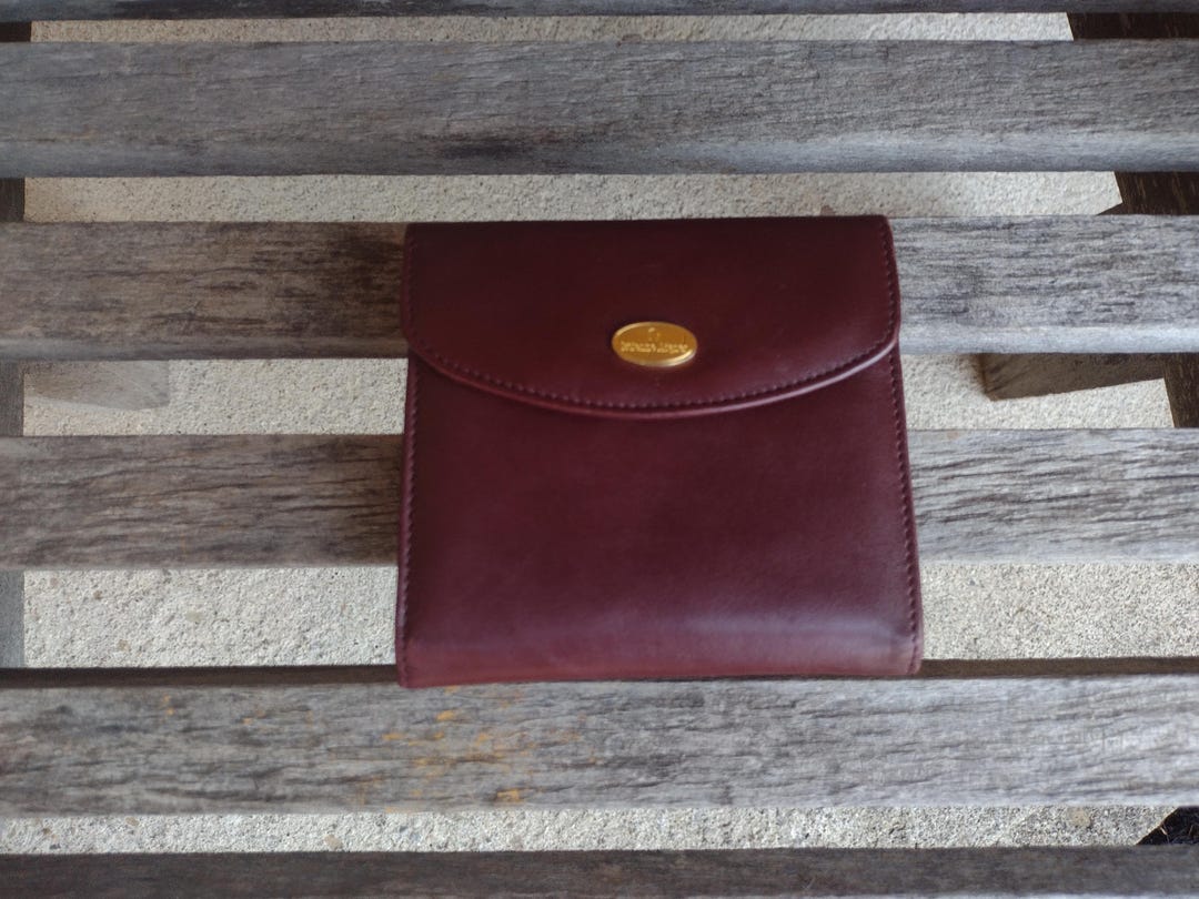 Etienne Aigner Burgundy Leather Bifold Wallet With Kiss Lock Coin ...