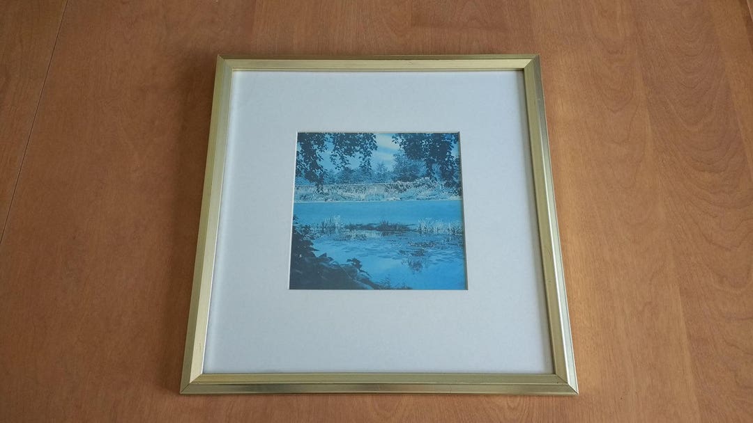 Blue Hue Landscape Scene Matted and Framed Print 13 1/2 X 13 1/2 - Etsy