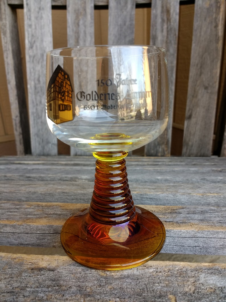 Vintage 150 Jabre Boldenes Lamm Glass Amber and Clear 150th Anniversary ...