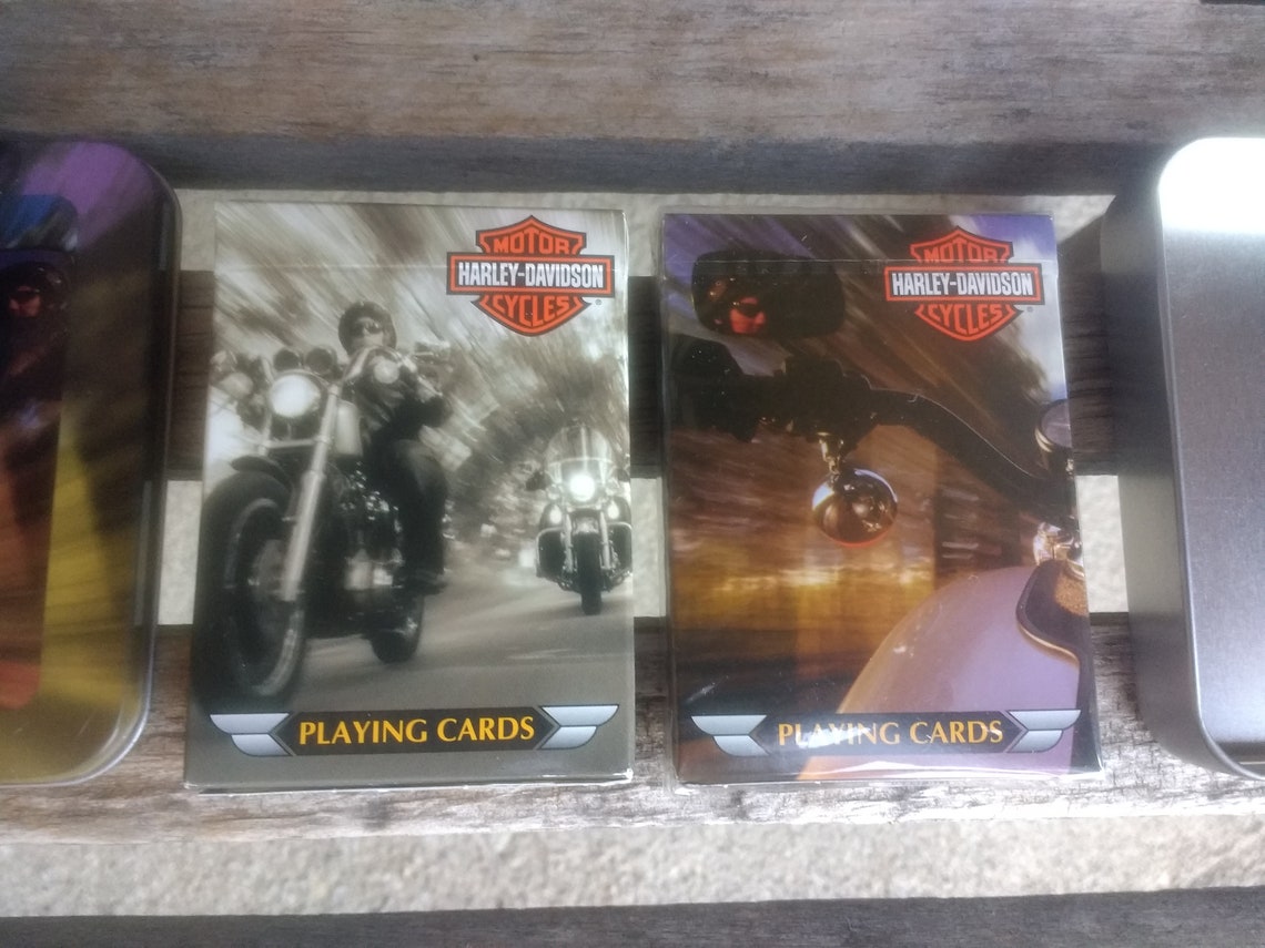 Harley Davidson Playing Cards With Souvenir Collector Tin Retro Vintage ...