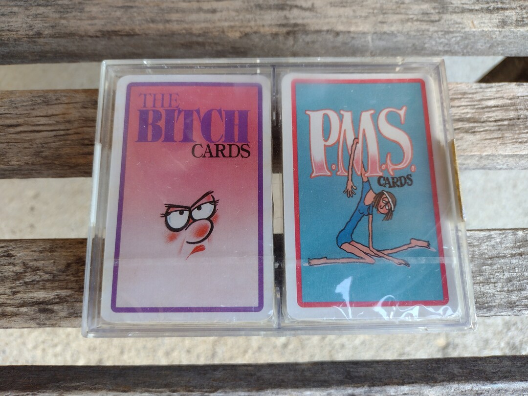 The Bitch Playing Cards and PMS Playing Cards Retro Vintage Humorous (2 ...