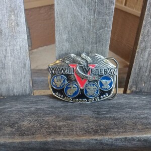 Vintage WWII Veteran Belt Buckle World War II Armed Forces and Proud of ...