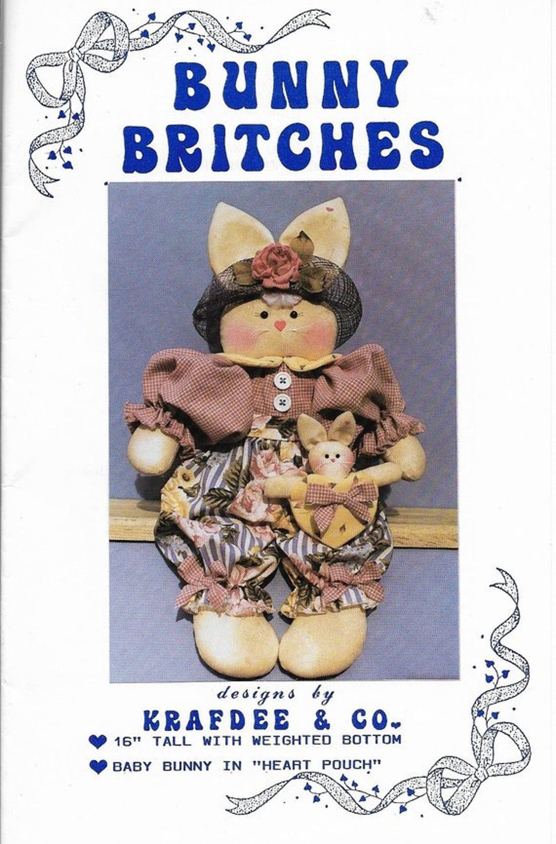 Vintage Bunny Pattern Primitive Rabbit Pattern Tea Dyed - Etsy