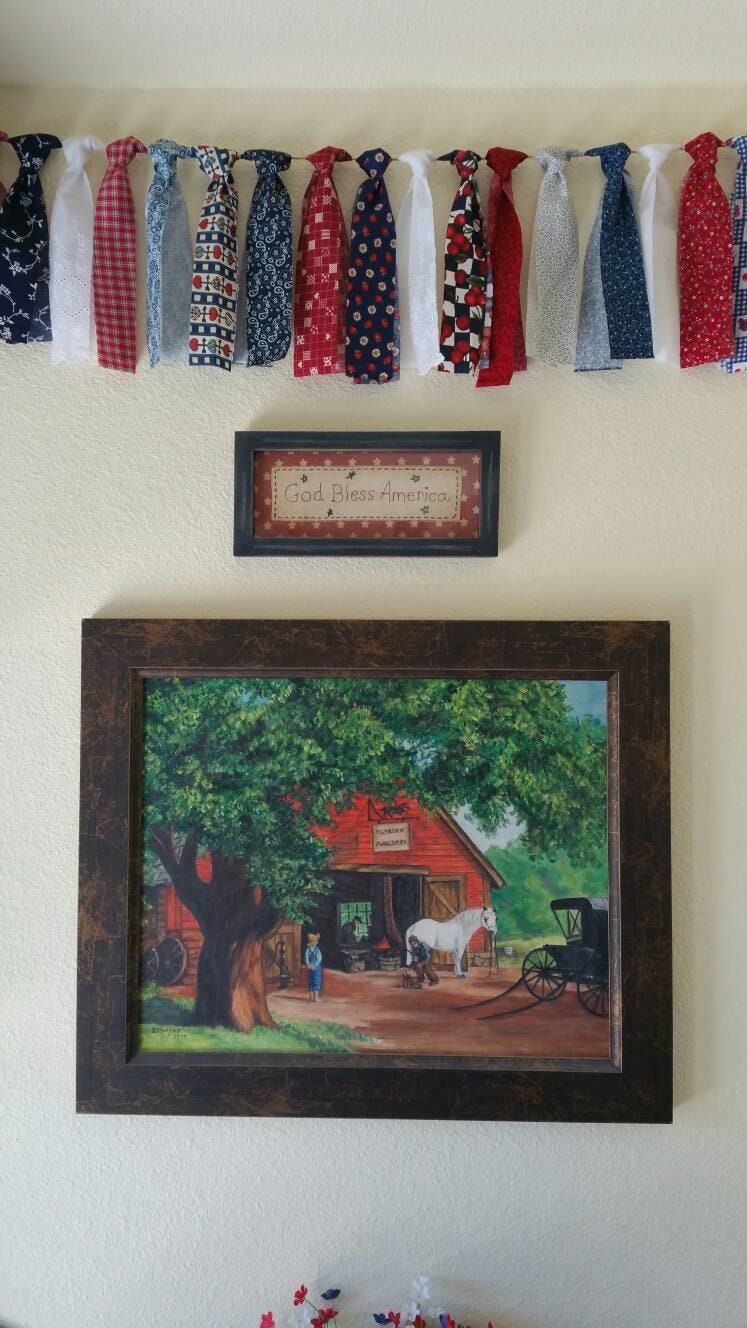 Patriotic Banner - Farmhouse Decor - Americana Bunting - Home Decor ...