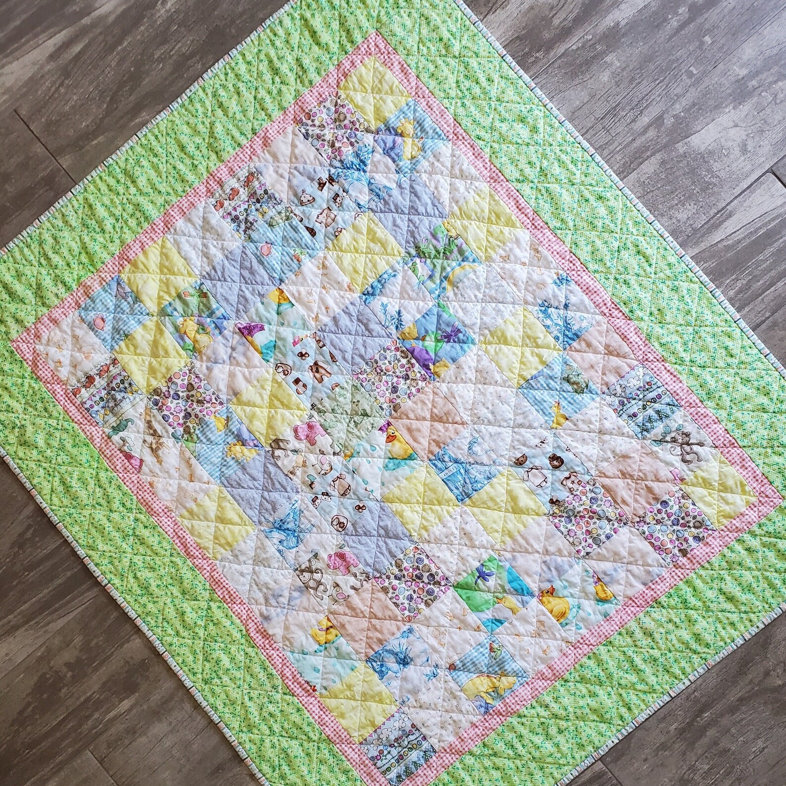 Baby Quilt / Crib Size / Baby Girl Nursery / Handmade One of a Kind Lap ...
