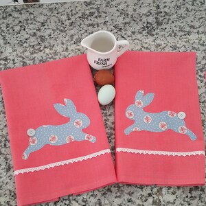 Bunny Tea Towel Rabbit Dish Towels Farmhouse Decor Gifts for Her ...