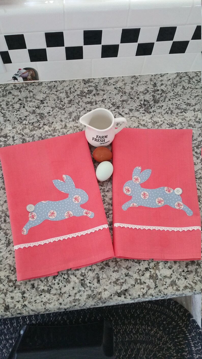 Bunny Tea Towel Rabbit Dish Towels Farmhouse Decor Gifts - Etsy