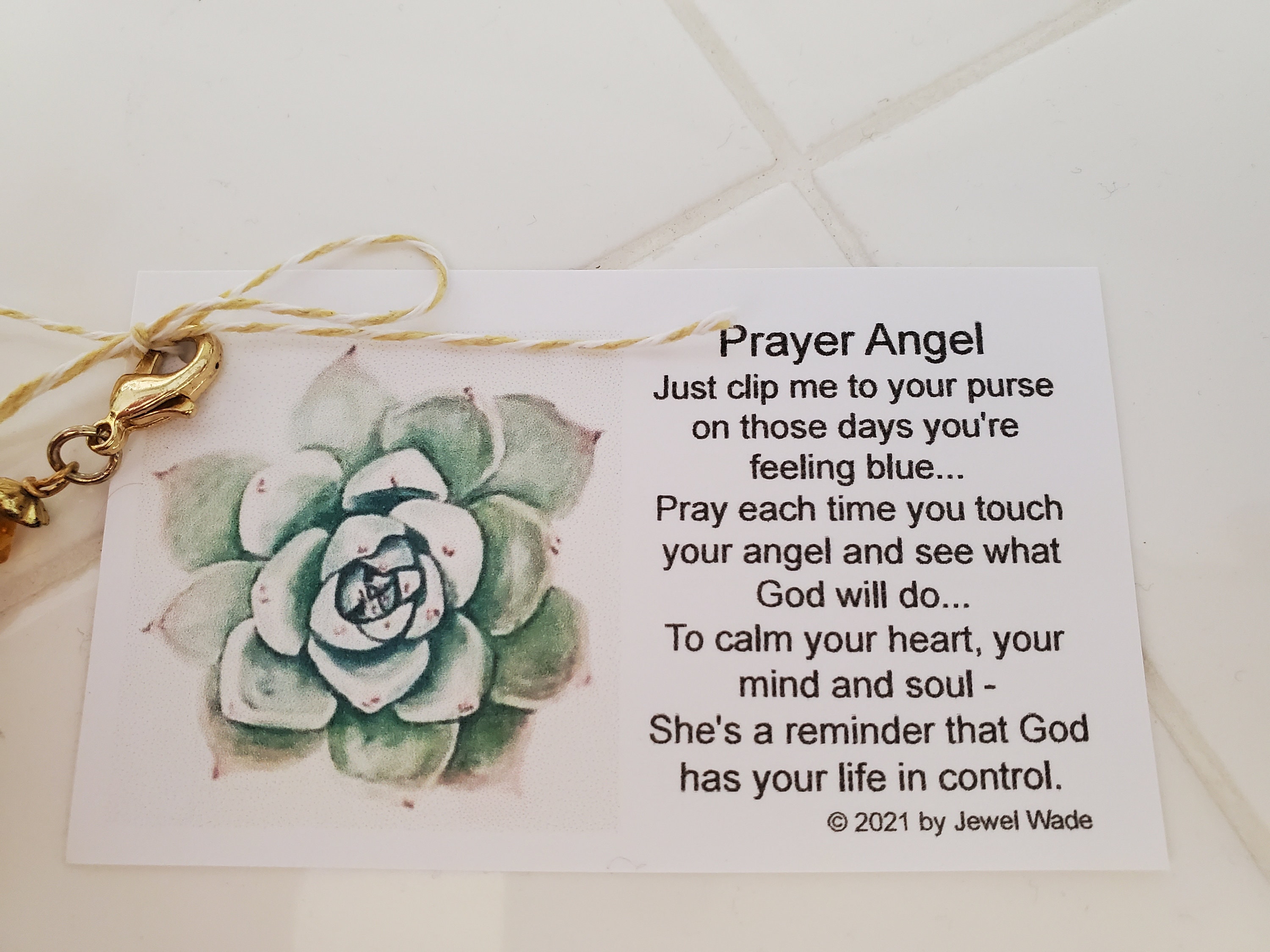 Pocket Prayer Angel / Guardian Angel Purse Clip / © COPYRIGHTED Poem ...