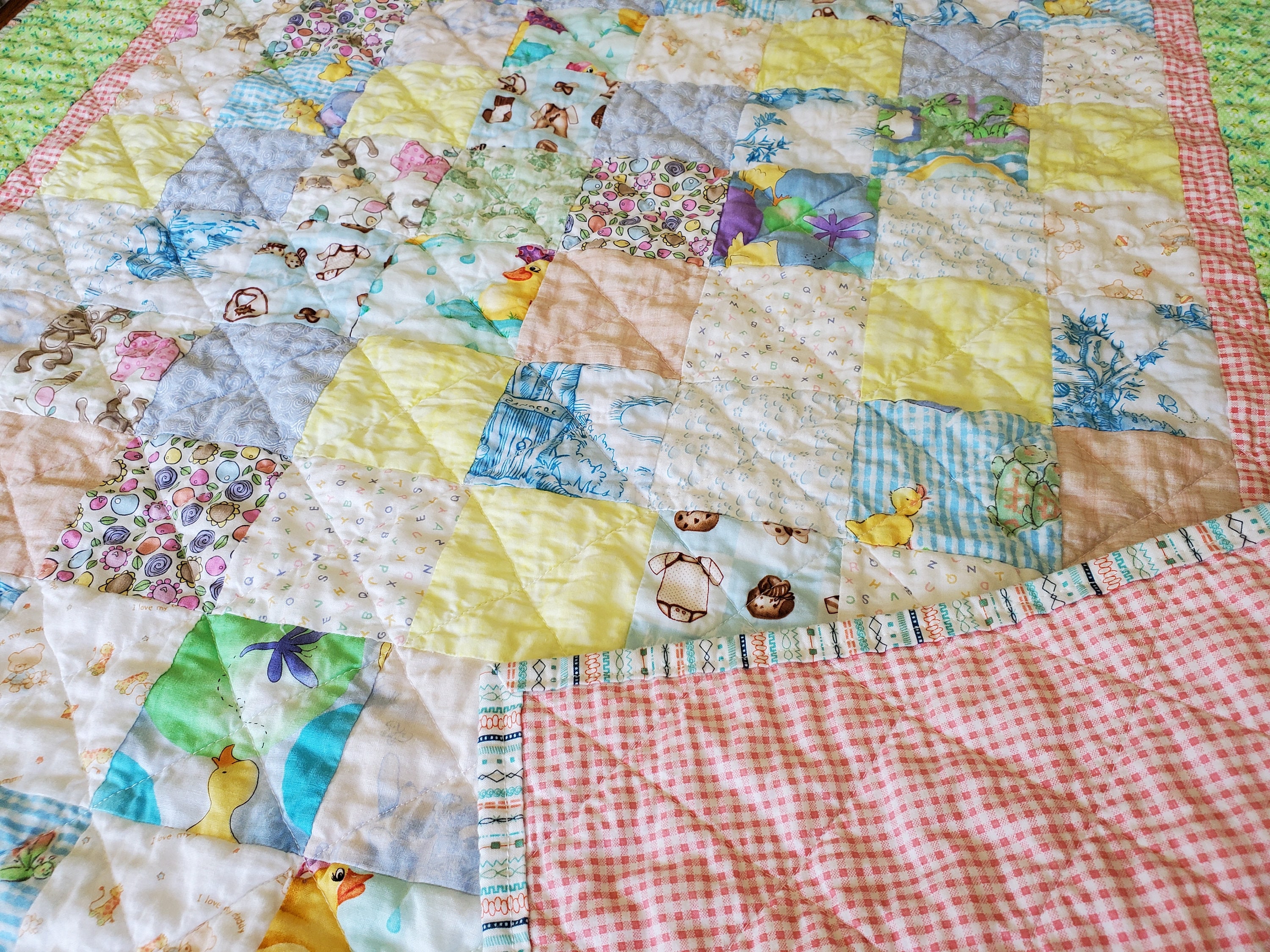 Baby Quilt / Crib Size / Baby Girl Nursery / Handmade One of a Kind Lap ...