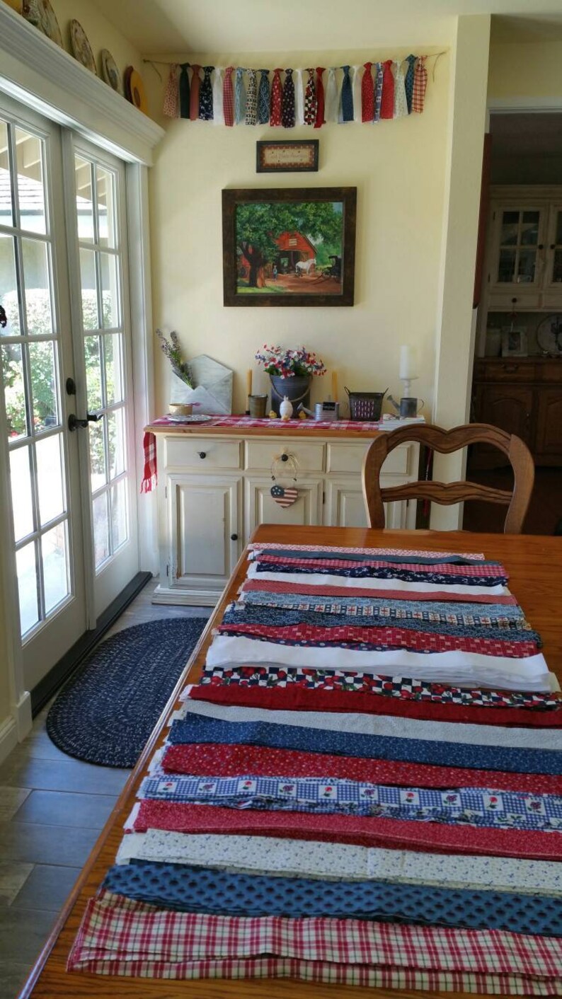 Patriotic Banner - Farmhouse Decor - Americana Bunting - Home Decor ...