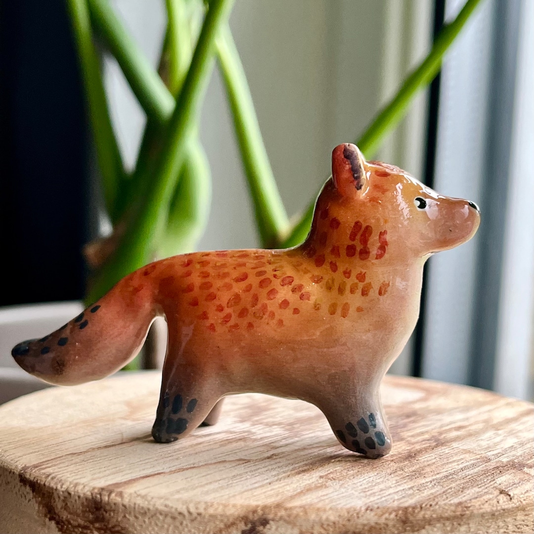 Polymer Clay Red Fox Totem Sculpture - Etsy UK