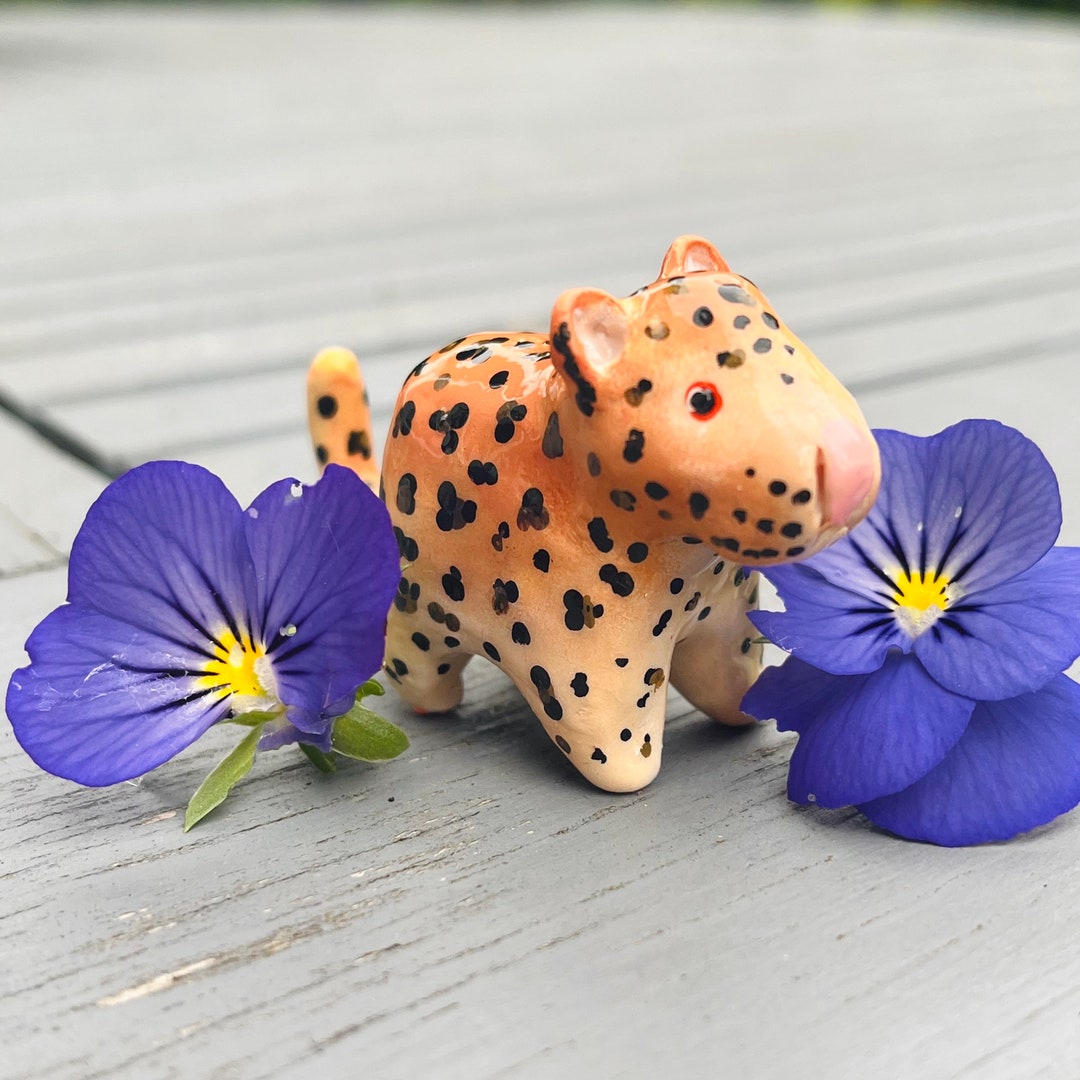 Polymer Clay Leopard Totem Sculpture - Etsy