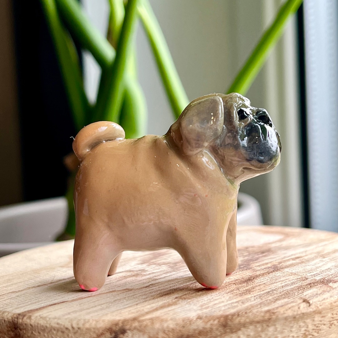 Polymer Clay Pug Totem Sculpture - Etsy