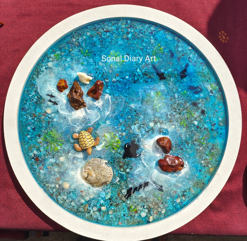 Underwater Resin Beach Art, Ocean Resin Wall Hanging for Home Decor ...