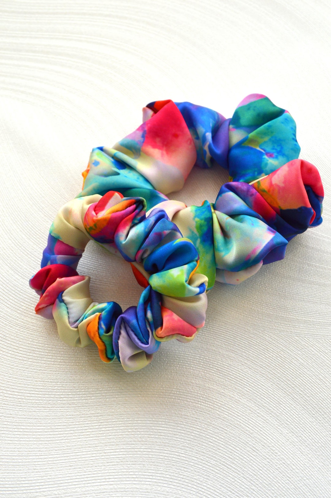 Satin Scrunchie Set: Handmade Ponytail Holder Hair Tie - Etsy