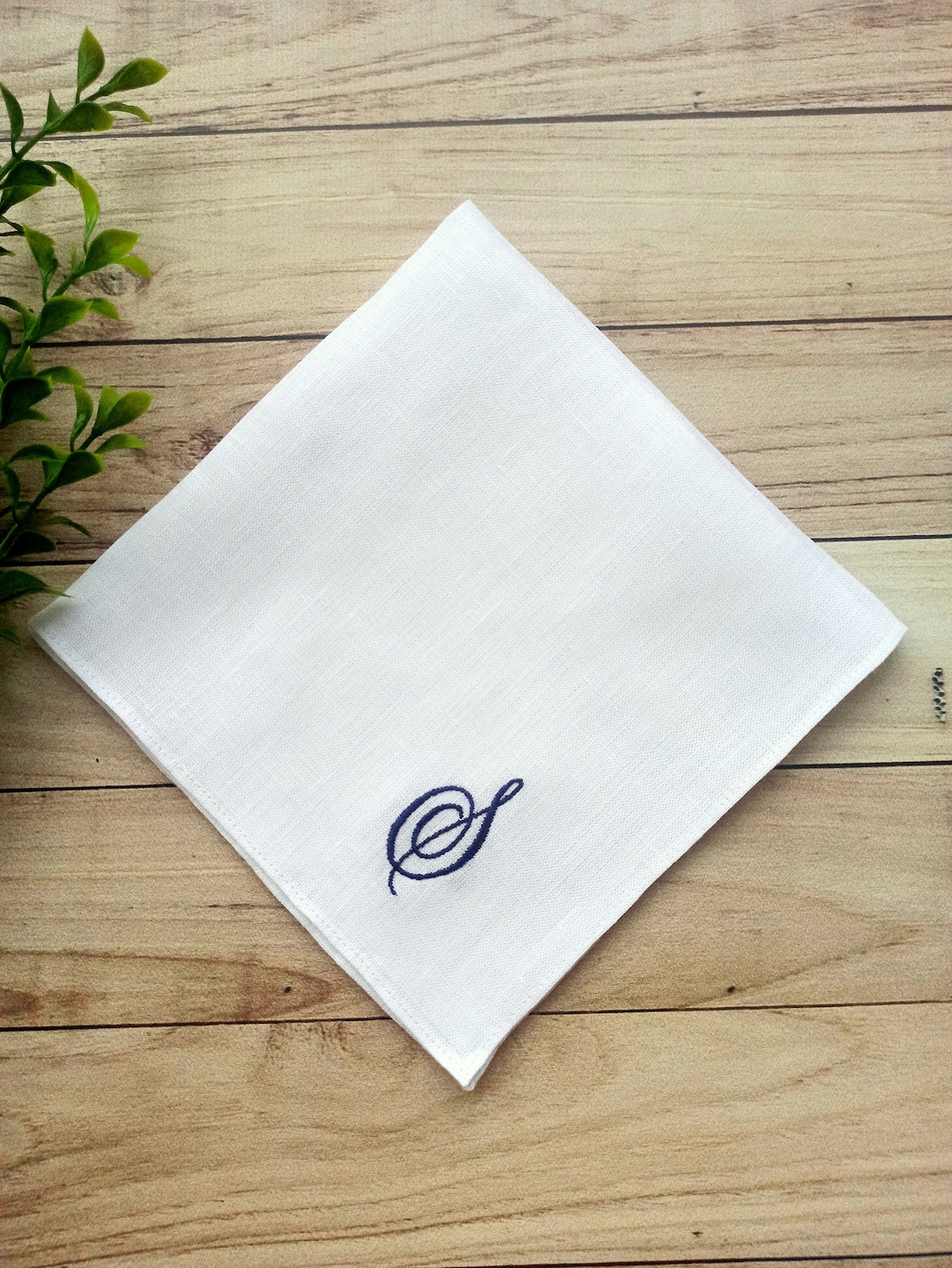 Linen Handkerchief Personalized Embroidered Monogrammed Linen Pocket ...