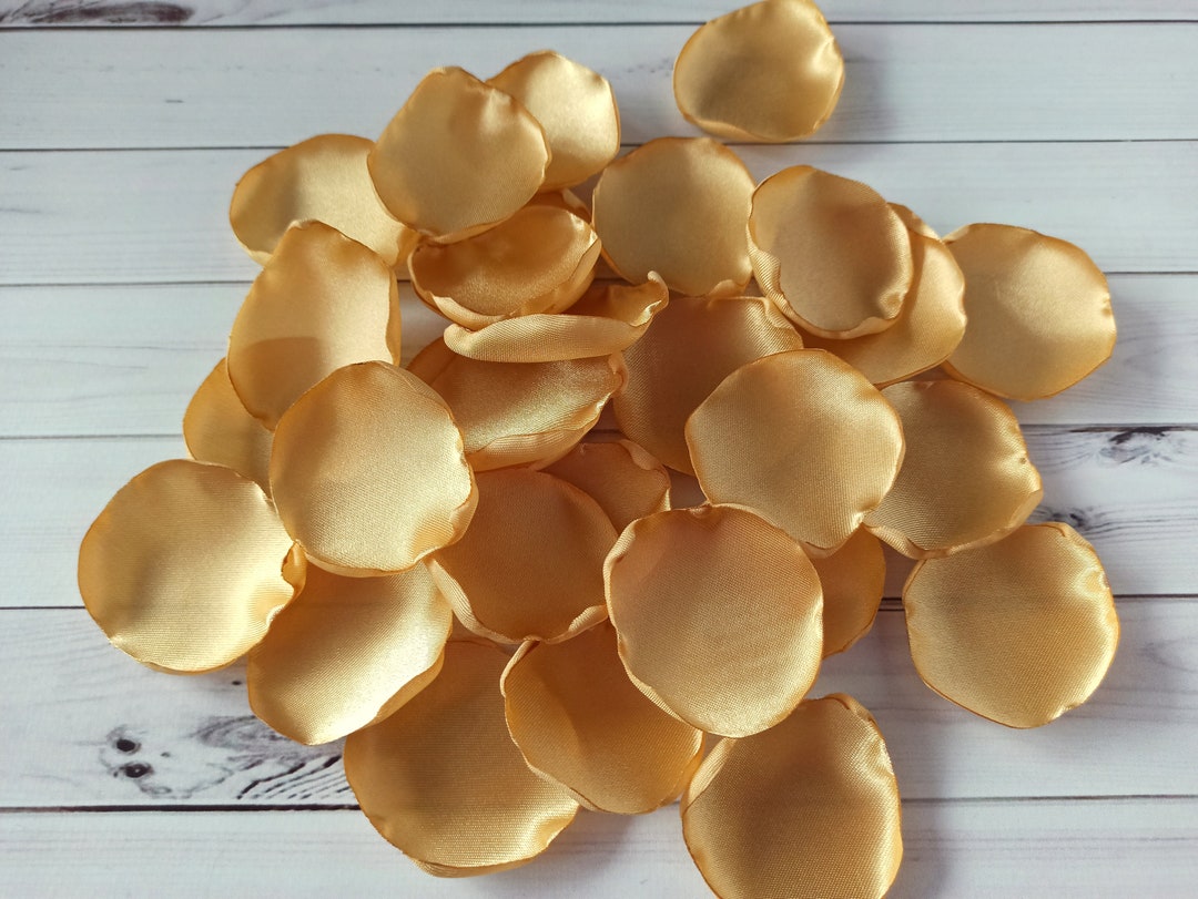 Gold Satin Rose Petals: Hand-cut Silk Wedding Confetti - Etsy