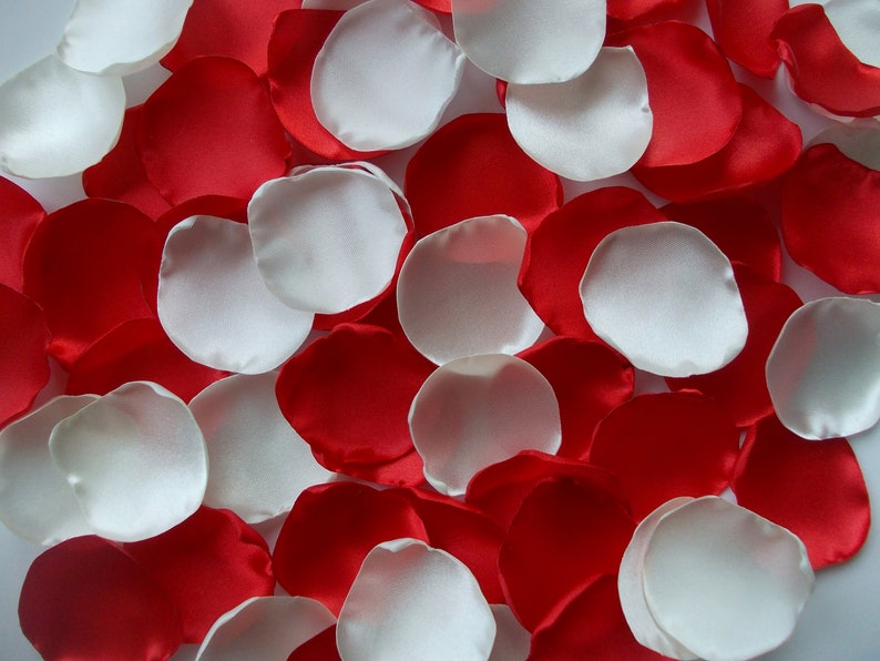 Red and White Rose Petals Wedding Flower Petals Wedding | Etsy