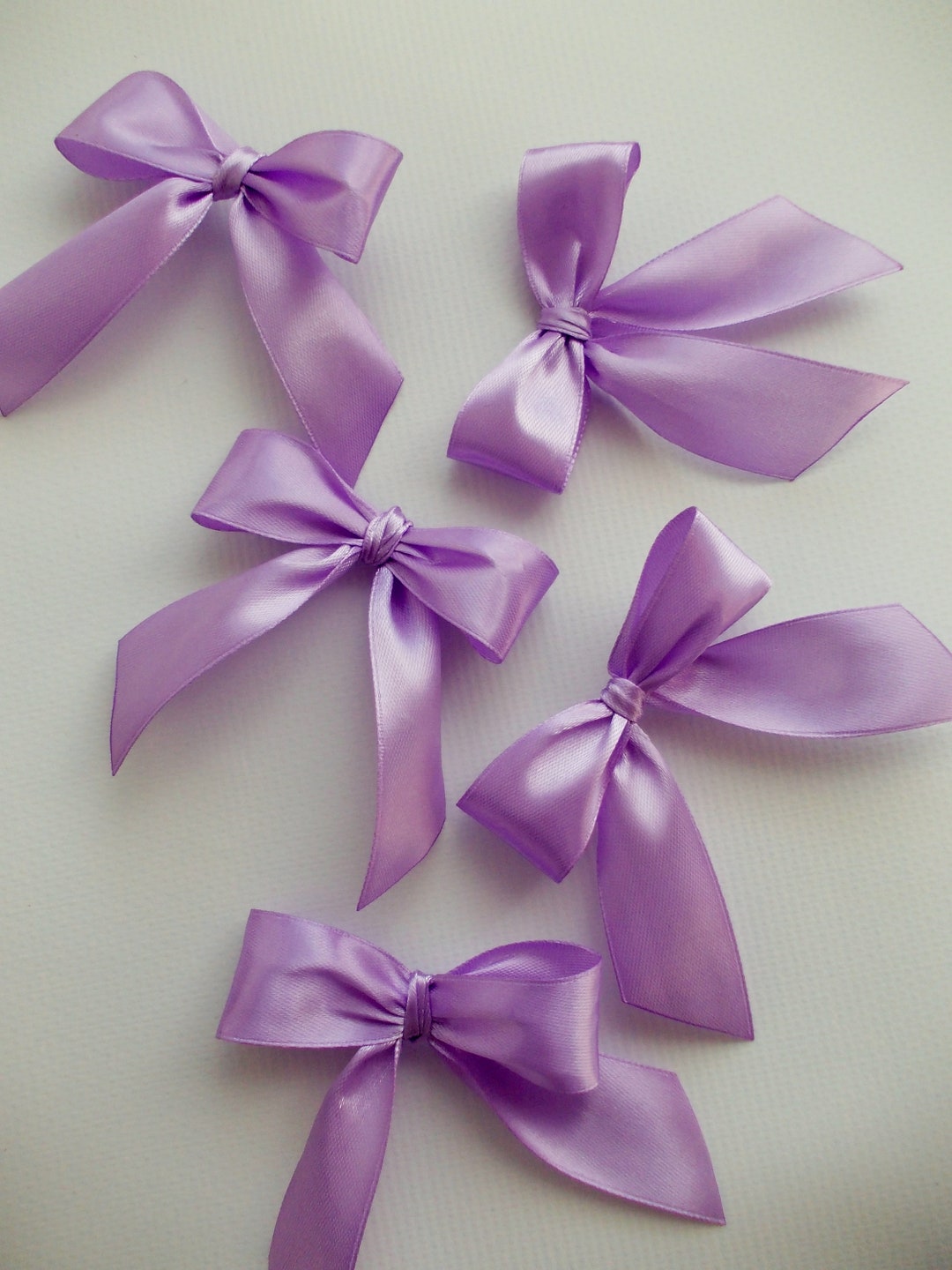 3'' 24 48 100 Handmade Satin Bows Pre-tied Ribbon Bow Lavender Satin ...