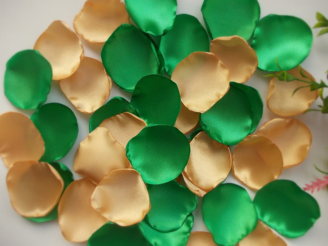 Green Rose Petals, Emerald Green Petals Gold Wedding Rose Petals ...