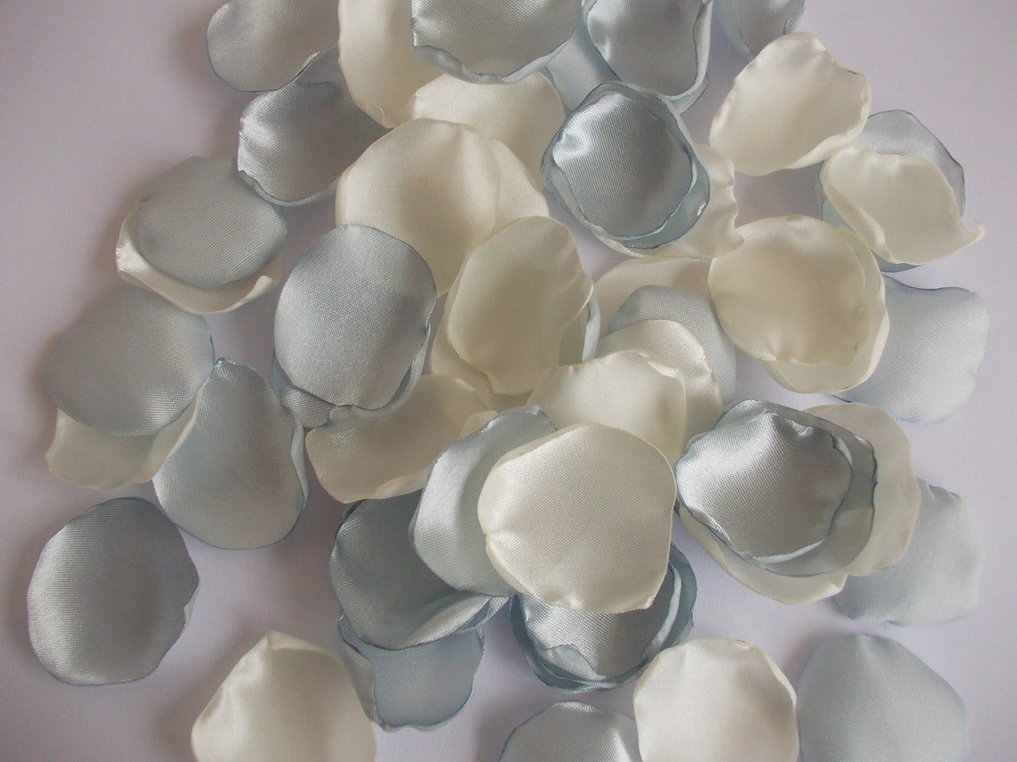 Ivory and Silver Rose Petals Silk Wedding Rose Petals Flower - Etsy
