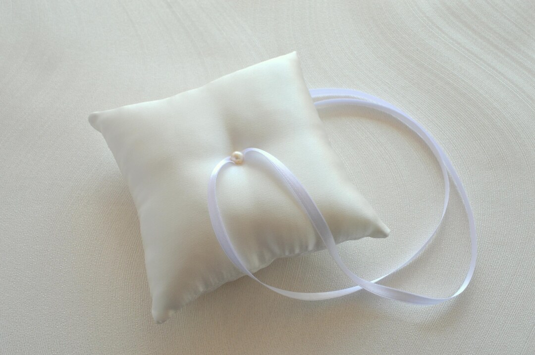 Silk Ring Bearer Pillow Natural Undyed Pearl Ivory Wedding Cushion - Etsy