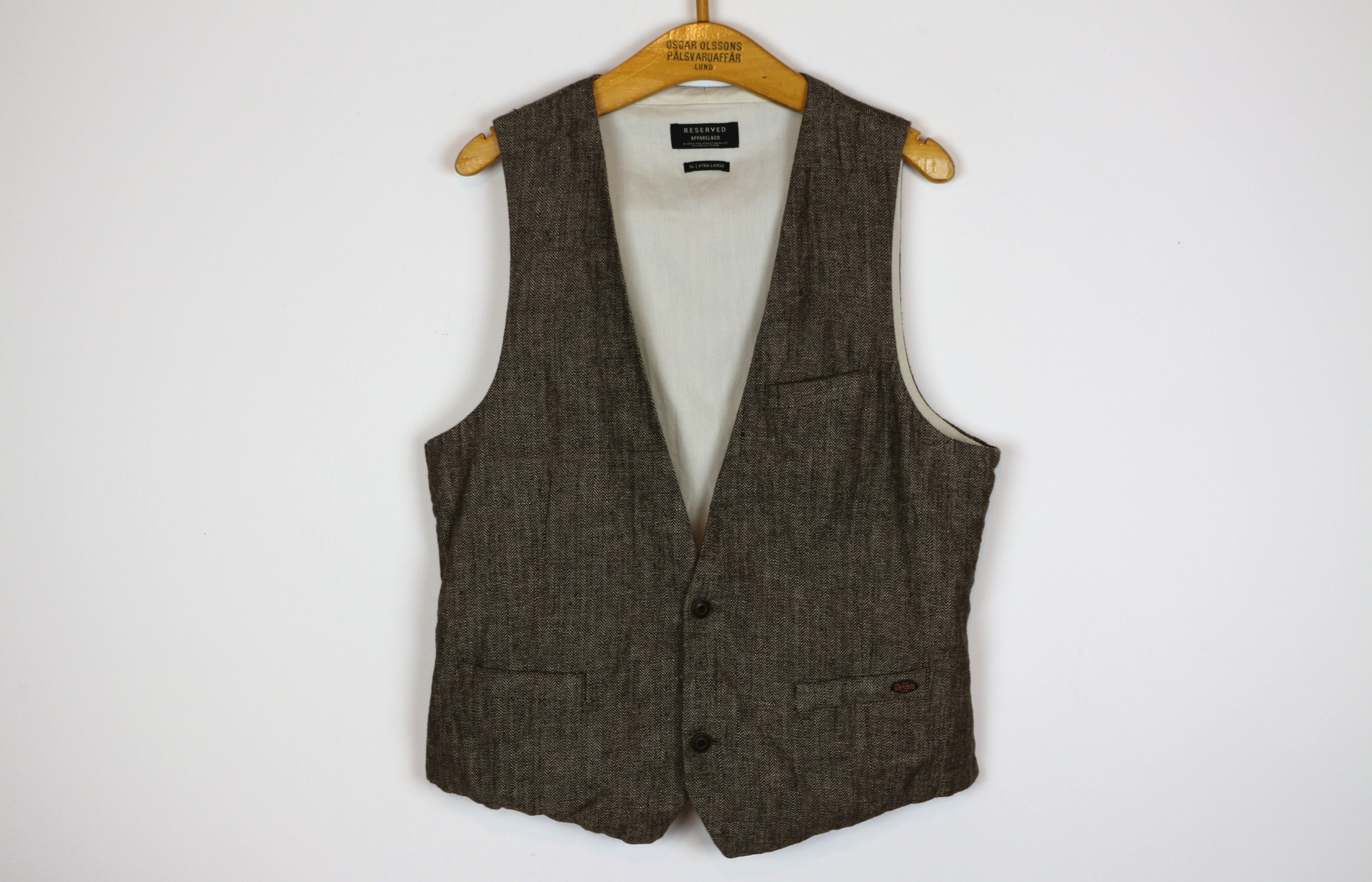 Mens Linen Vest Brown Natural Linen Waistcoat Tweed Style Vest Linen ...