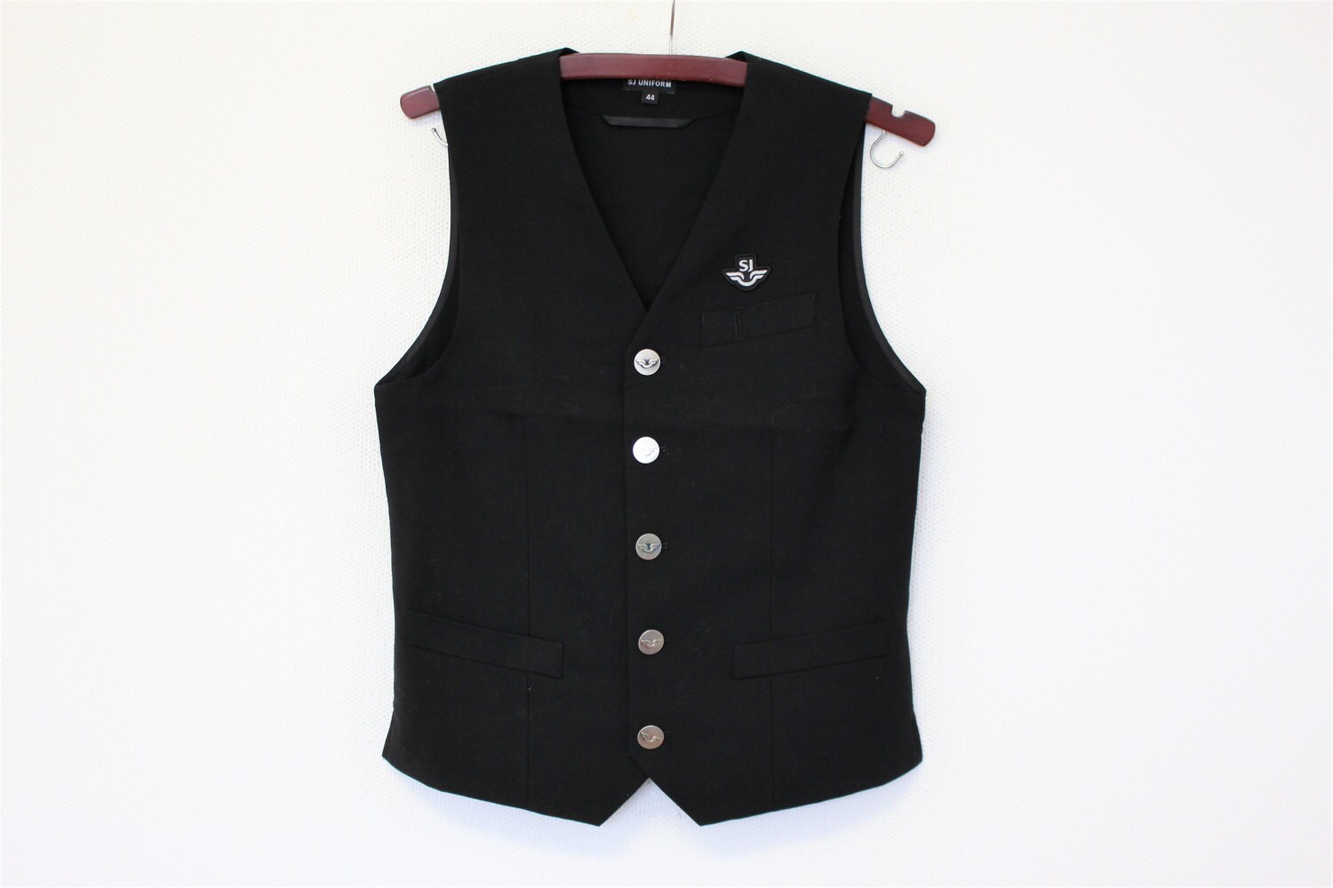 Pilot Uniform Vest Nano Tex Fabric Black Waistcoat Aircraft SJ Uniform ...